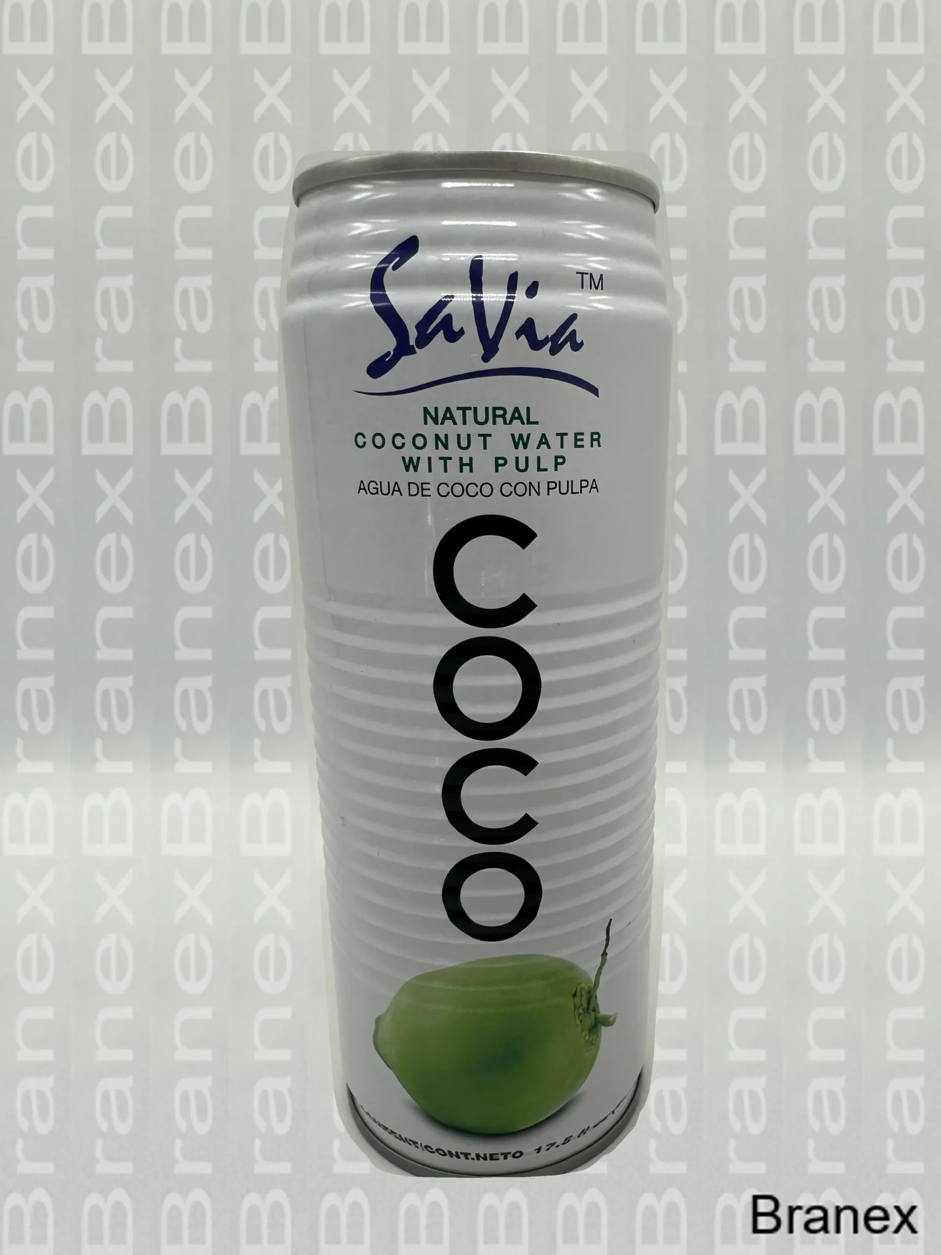 SaVia Coconut Water with Pulp – 24 Pack, 17.5 fl oz Bottles - Branex ...