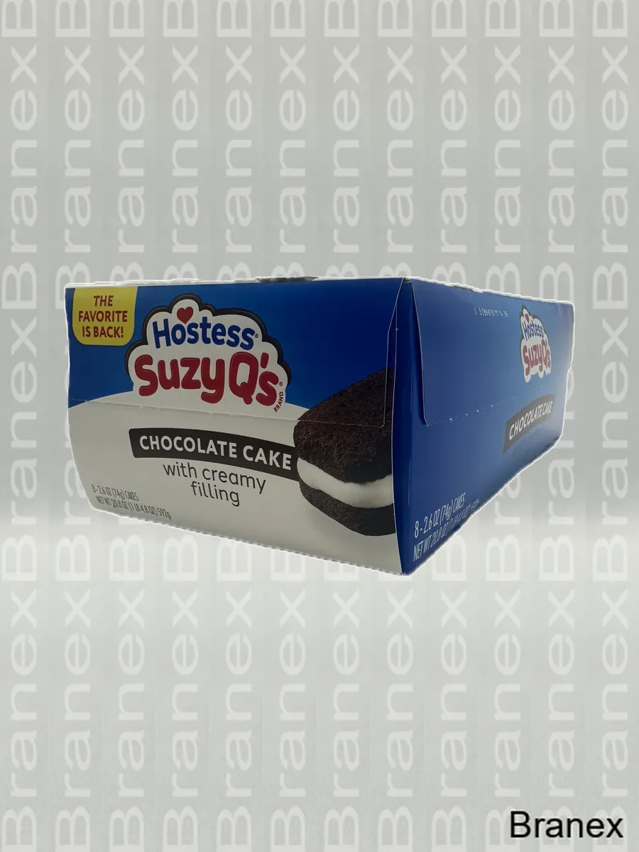 Hostess Suzy Q's Chocolate Cake - 8 Count, 2.6 oz Cakes - Branex ...